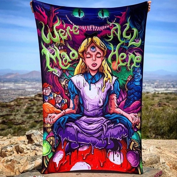 Trippi Tapestries | Wall Decor | Alice In Wonderland Trippy Wall Art ...
